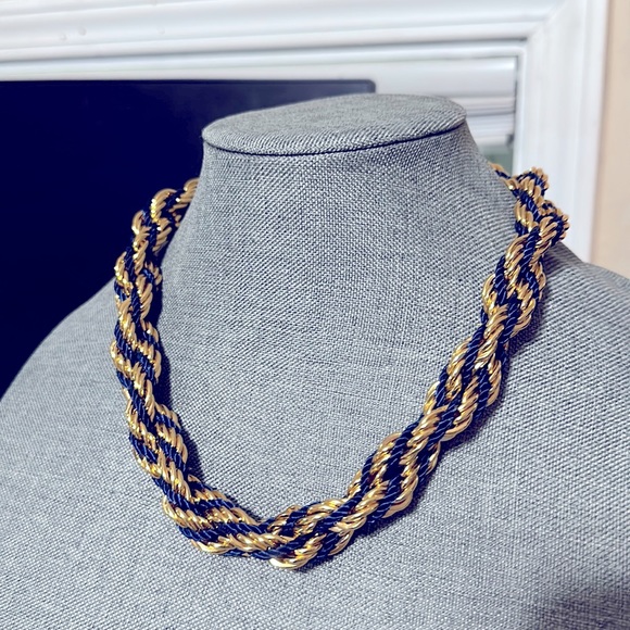 Jewelry | Estate Jewelry Vintage Chunky Gold Tone Twisted Rope Necklace ...